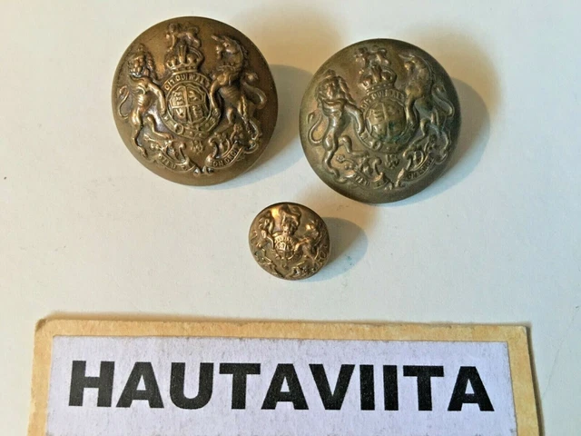 WW2 BUTTONS BRITISH Army Enlisted Brass 24mm 12mm size 3x Buttons Ltd ...