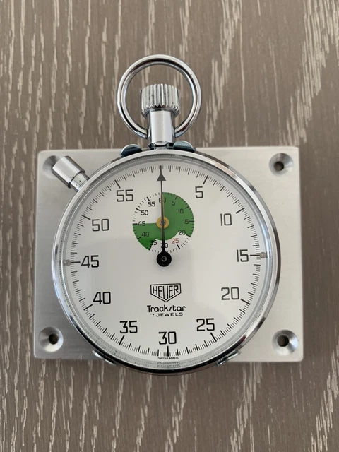 VINTAGE BOXED HEUER Trackstar Mechanical Stopwatch Dashboard Rally Dash ...