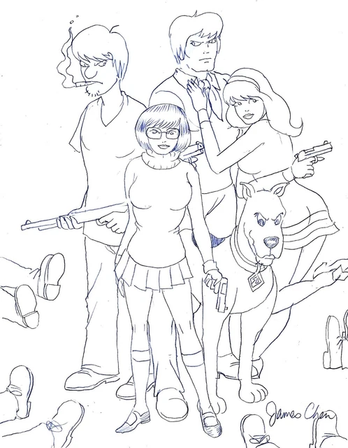 DAPHNE BLAKE & Velma Of Scooby Doo Original Comic Art Pencil Sketch 1 £ ...