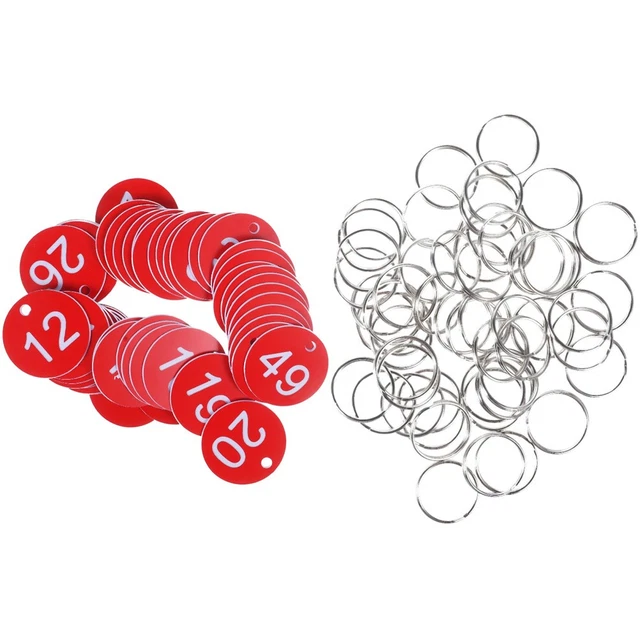 50SETS ROUND NUMBER Tags with Rings Acrylic Tags for Queuing in ...