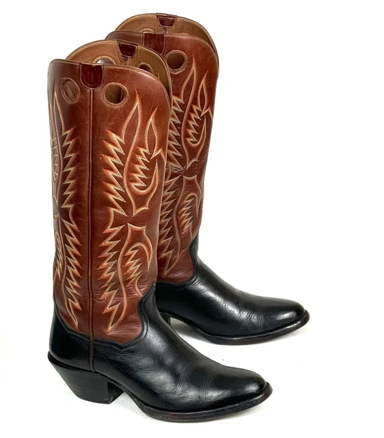 LEGENDARY BOOT CO. Buckaroo Cowboy Boots Mns 9D Black Wax French Calf ...