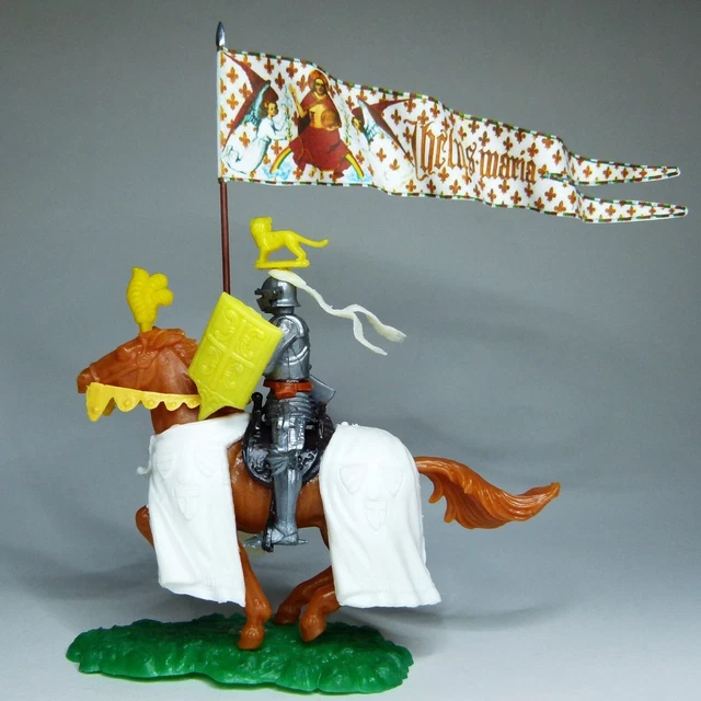 RITTER MIT &JEANNE D’Arc"-Banner 54mm Elastolin Steckfigur zu Timpo ...