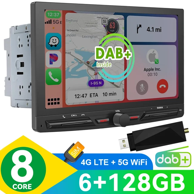 10.1& ANDROID 13 Touchscreen 128GB Autoradio Carplay 4G LTE GPS Navi 5G Wifi+DAB EUR 203,99 ...