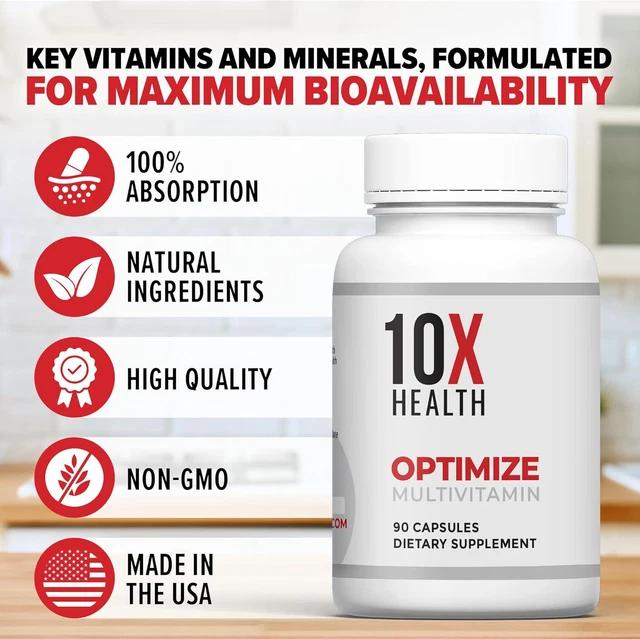 10X HEALTH OPTIMIZE Methylated Multivitamin Formula with Multivitamins 1/2/3PCS £11.99 - PicClick UK