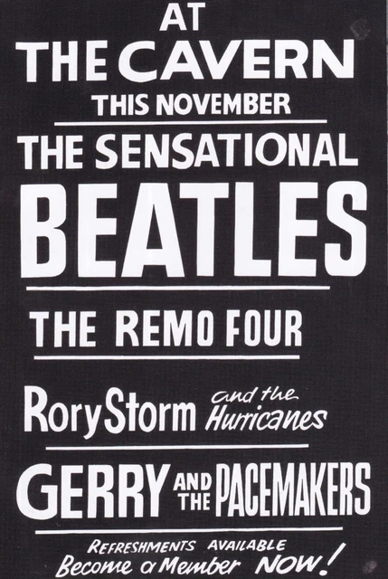 THE BEATLES AT the Cavern Liverpool Rare tin Plate Sign Early Show £12. ...