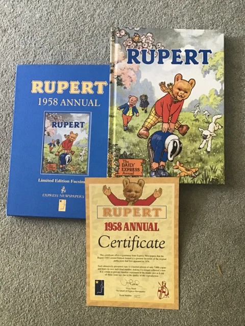 RUPERT ANNUAL 1958: Limited Edition Facsimile no 0833/7000 in Slipcase ...