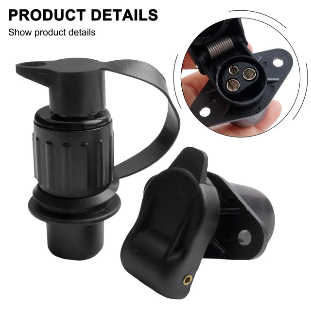 STECKER ANSCHLÜSSE FLACHER Stecker Runde 3 Pole Plug-In 12 V 3 Pin ...
