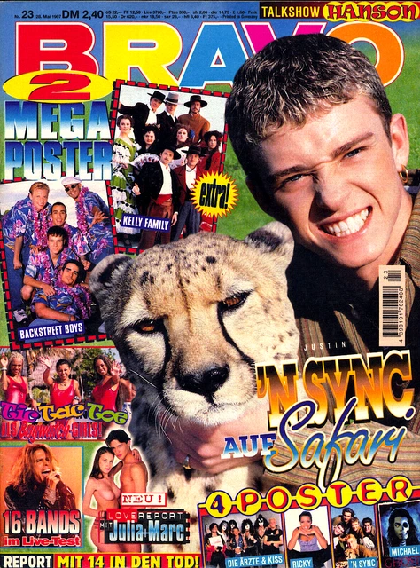 MAGAZINE BRAVO N° 23/1997, NSYNK, KELLYS, KISS, BSB, HANSON, LEO ...