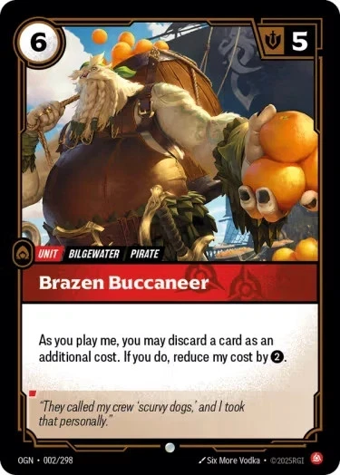 BRAZEN BUCCANEER - OGN 002/298 - Riftbound: Origins - Common - Foil $1. ...