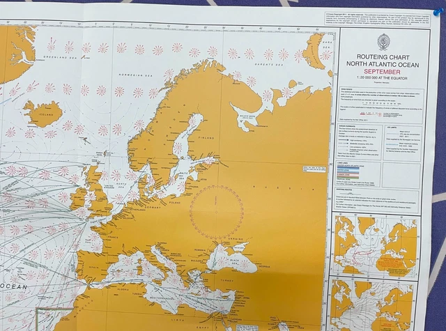 ADMIRALTY SEPTEMBER 5124(9) ROUTEING Chart NORTH ATLANTIC OCEAN Map ...