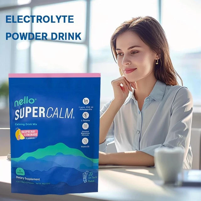 NELLO SUPERCALM DRINK Mix - Ashwagandha L-Theanine 1-3Pack Supplement ...