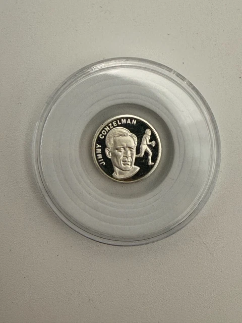 JIMMY CONZELMAN STERLING Silver Mini NFL HOF Medal Franklin Mint Token ...