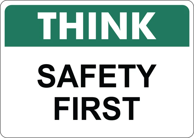 OSHA SAFETY: THINK SAFETY FIRST| Laminated Vinyl Decal Sticker Label $9 ...