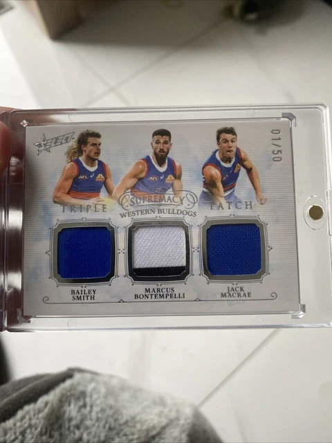 2024 AFL SUPREMACY 🔥TRIPLE PATCH WESTERN BULLDOGS🔥 🔴****#01/50****🔴 ...
