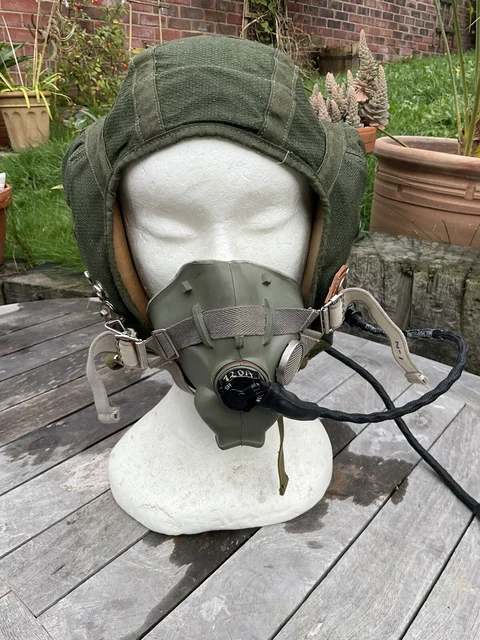 RAF FLYING HELMET Wired With Oxygen Mask + Issue Carry Bag. £125.00 ...