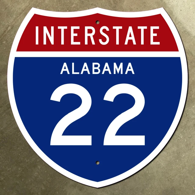 INTERSTATE 22 ALABAMA Birmingham highway route marker 1957 road sign ...