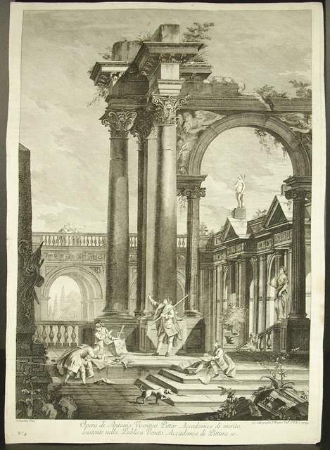 OPÉRA GRAVURE DE Joseph WAGNER 1779 d'ap Antonio VISENTINI Venise ...
