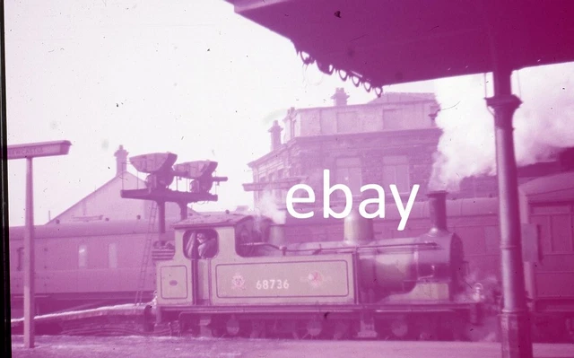 ORIGINAL 35MM RAILWAY SLIDE BR LNER STEAM LOCO 68736 NEWCASTLE 25/2/63 ...