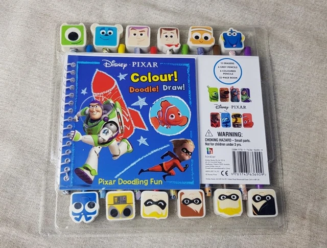 DISNEY PIXAR COLOUR! Doodle! Draw! Book & Pencil Set £12.99 - PicClick UK