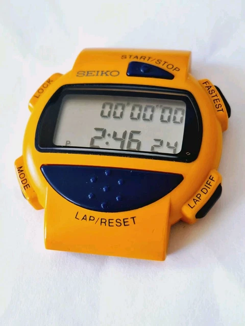 RARO OROLOGIO DIGITALE SEIKO RACING MASTER 1988 GIUGIARO RETRO A781-400 ...