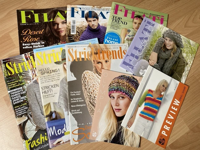 9 X ZEITSCHRIFTEN / Handarbeit / Stricken / Strickhefte Filati, Strick ...