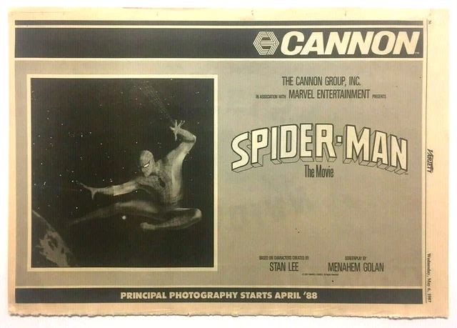 SPIDER-MAN THE MOVIE Original Film Print Advert Poster Promo Cancelled ...