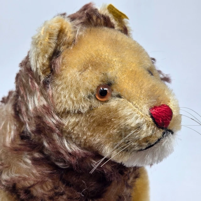 VINTAGE 1950'S STEIFF MOHAIR JOINTED PAPA LION # 5322 STUFFED ANIMAL ...