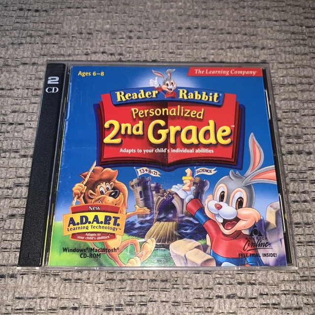 READER RABBIT PERSONALIZED 2nd Grade CD Set (1999, The Learning Company ...