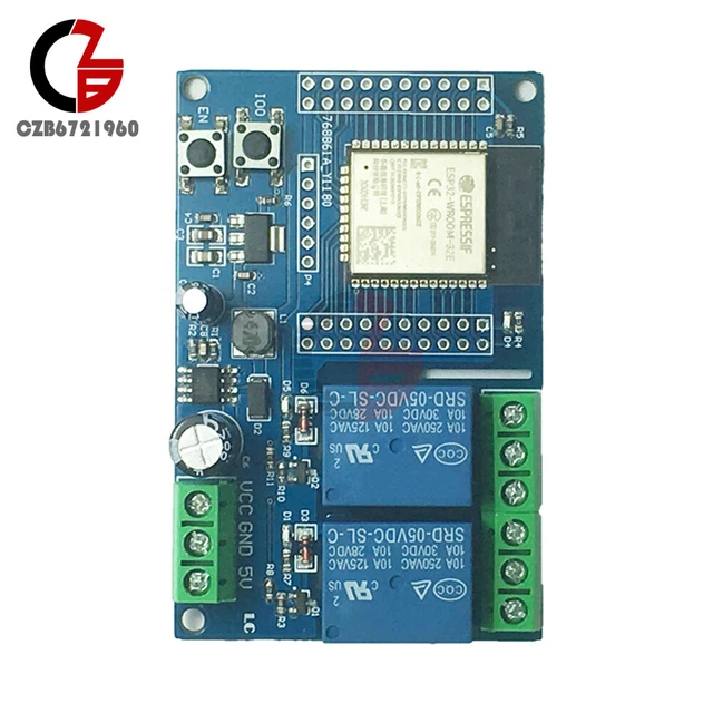 ESP32-WROOM DEVELOPMENT BOARD 2 Channel WIFI Bluetooth Relay Module DC ...