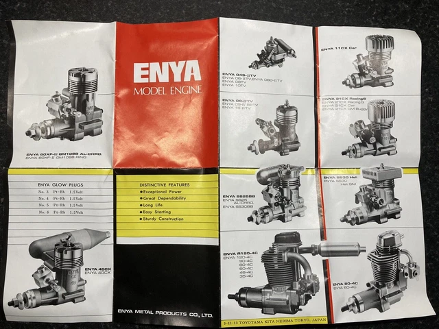 VINTAGE ENYA R/C Engine Booklet & Super Sport 40/50 Operating ...
