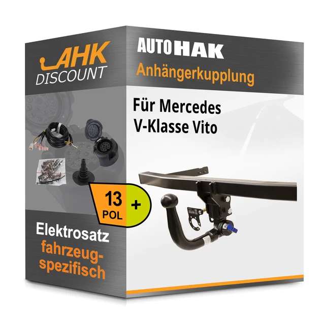 FÜR MERCEDES V-KLASSE Vito 06.14- AUTO HAK Anhängerkupplung abnehmbar + 13polig EUR 346,90 ...