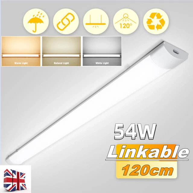 4FT LED STRIP Lights Batten Tube Light Linkable Ceiling Lamp Office ...