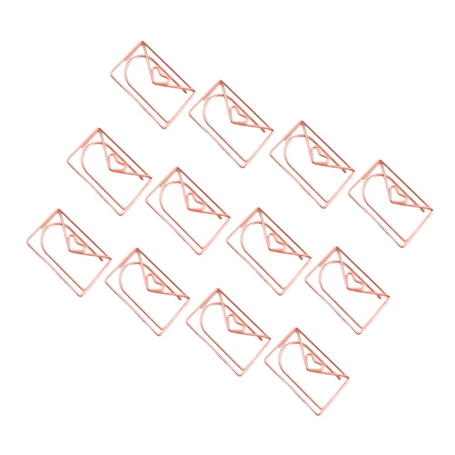 12 PCS BINDER Paper Clips Gold Paperclip Decor Bookmark File Clamps $18 ...