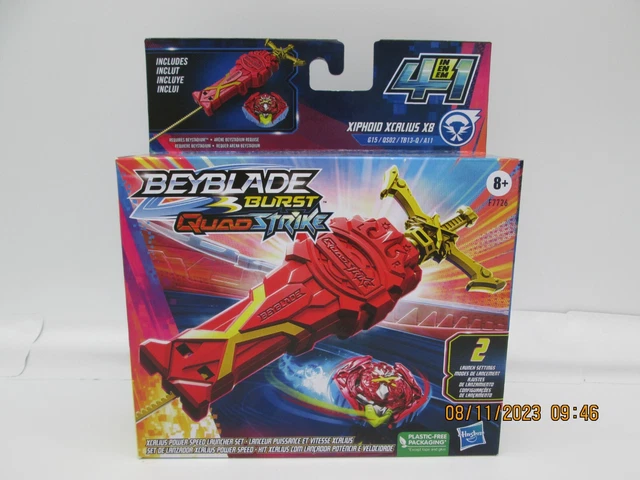 HASBRO BEYBLADE BURST QuadStrike Xcalius Power Speed Launcher Pack Set ...