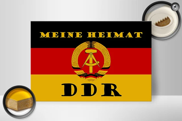 HOLZSCHILD SPRUCH 30X20 cm meine Heimat DDR Fahne Ostalgie Schild ...