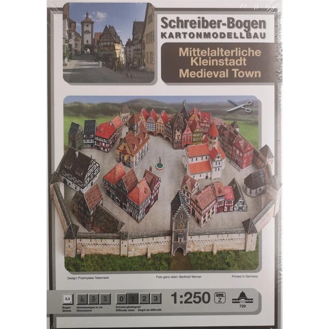WRITER-SHEET KARTONMODELLBAU MEDIEVAL Small Town Model Construction Set ...