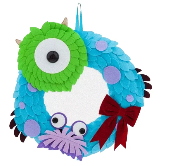 DISNEY MONSTERS INC Xmas Wreath Holiday Hanging Door Mike Sully Boo ...
