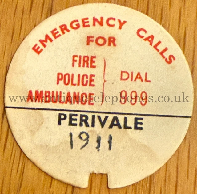 GENUINE GPO TELEPHONE dial label PERIVALE 1911 CC £6.96 - PicClick UK