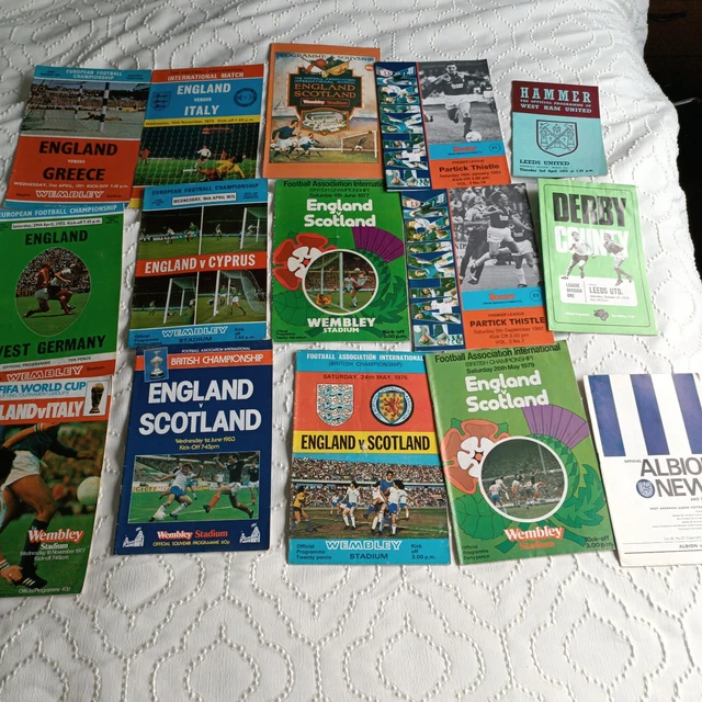 BUNDLE OF 200 Programmes Spurs Celtic Man United Scotland England ...