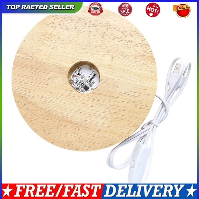 4 INCH LED Display Stand Round Light Stand Base with 6 LEDs for Home ...