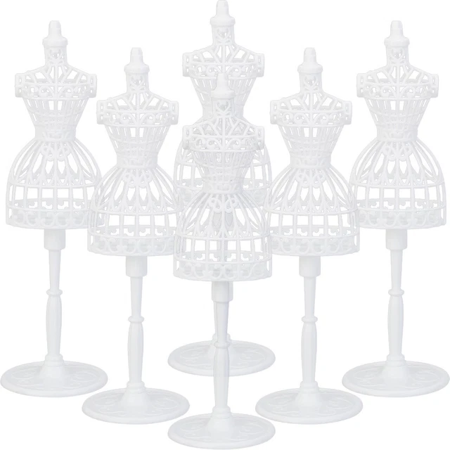 6 PCS MINIATURE Dress Form Small Sewing Mannequin Doll Display Stand ...