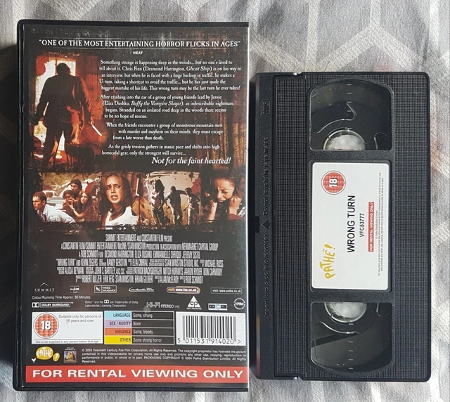 WRONG TURN (VHS) GRANDE BOÎTE - Eliza Dushku + Jeremy Sisto + Desmond ...