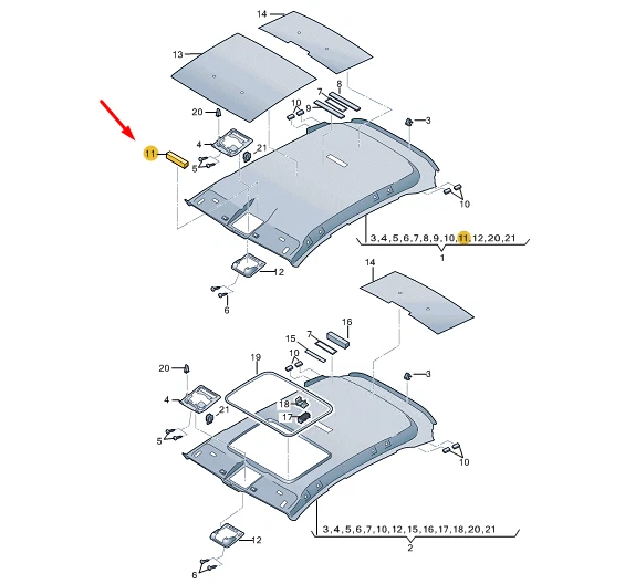 CUPRA FORMENTOR GARNITURE de toit avant Distance Piece 5FF867596 NEUF ...