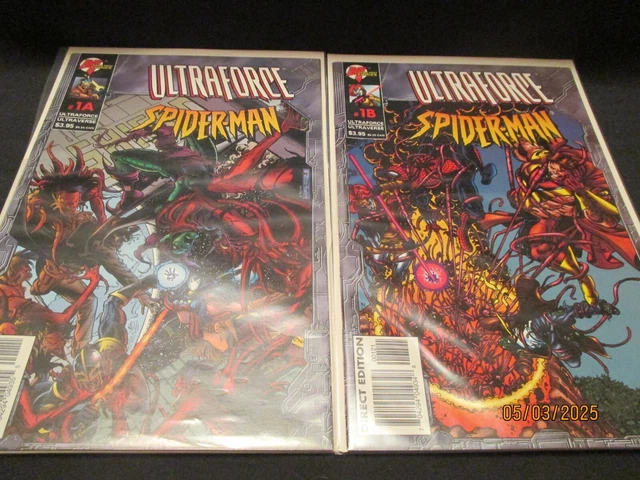 ULTRAFORCE/SPIDER-MAN (MALIBU COMICS 1996) 2x No. 1 Variant covers ...