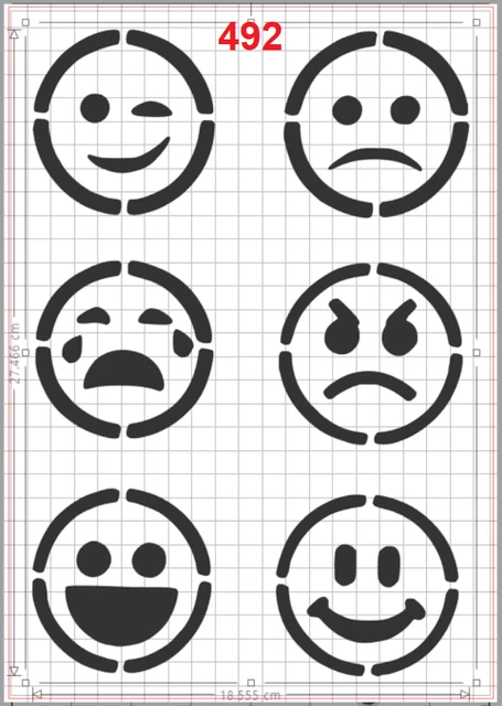 SMILEY FACE EMOJI no2 Stencil MYLAR A4 sheet strong reusable wall Art ...