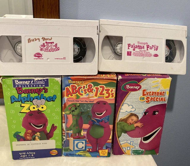 BARNEY VHS 5 Lot Barney's ABC's & 123's Barney's 1234 Seasons & More £ ...