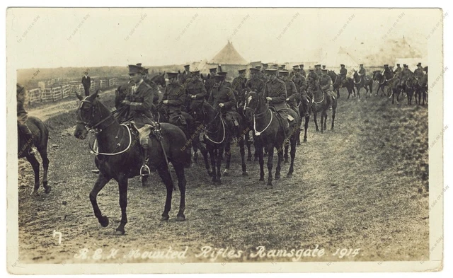 WW1 PHOTO ROYAL East Kent Yeomanry Mounted Rifles soldiers Ramsgate ...