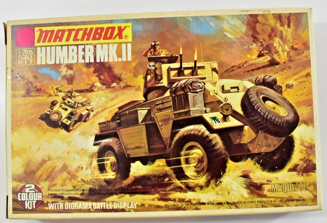 BNIB 1974 PARTS Bagged Matchbox Pk-75 Model Kit 2 Colour 1:76 Humber Mk ...