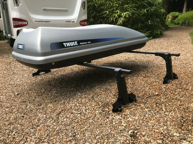 THULE ALPINE 100 roof box large 370L capacity plus Thule Roof Rack £71. ...