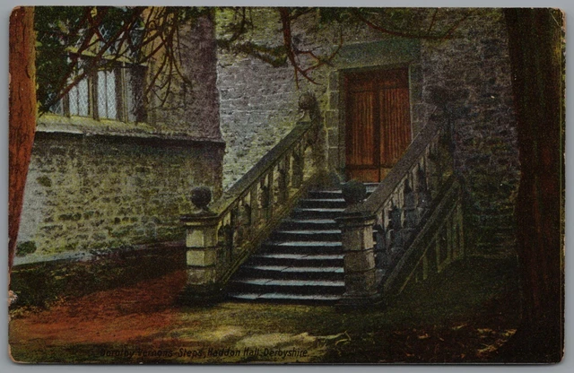 HADDON HALL DOROTHY Vernons Steps Derbyshire England Unposted Vintage ...
